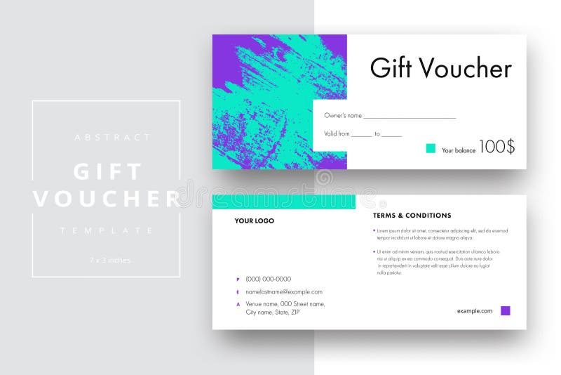Abstract Gift Voucher Card Template. Modern Discount Coupon or ...
