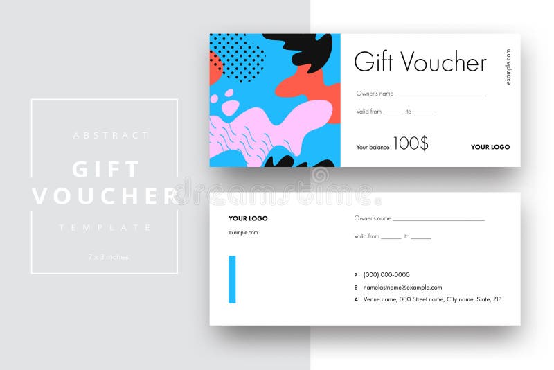 Abstract Gift Voucher Card Template. Modern Discount Coupon or ...