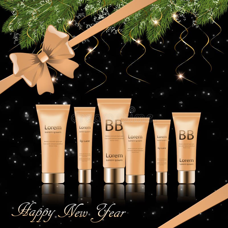 Christmas Gift Packaging for Cosmetics Stock Illustration ...