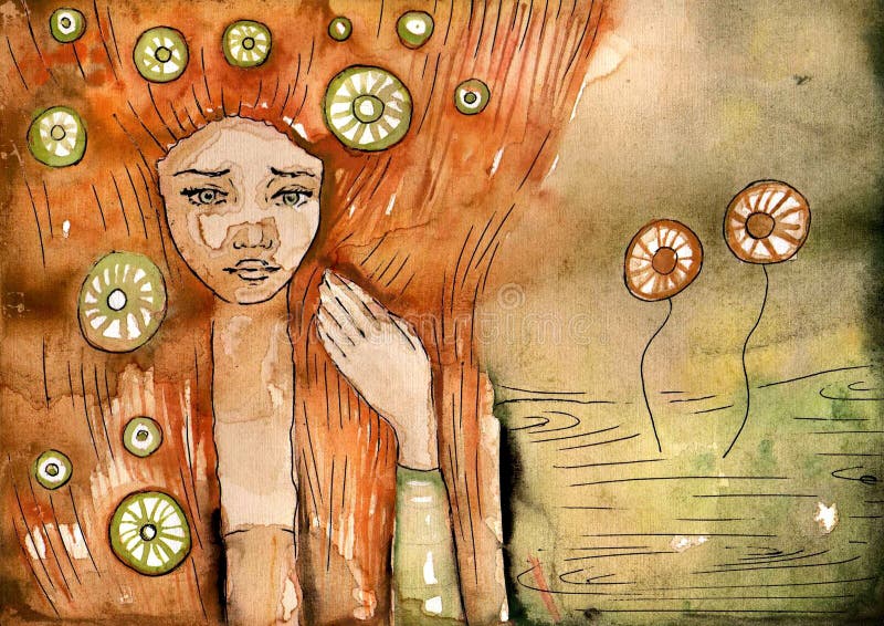 Abstract girl stock illustration. Illustration of paint - 23857166