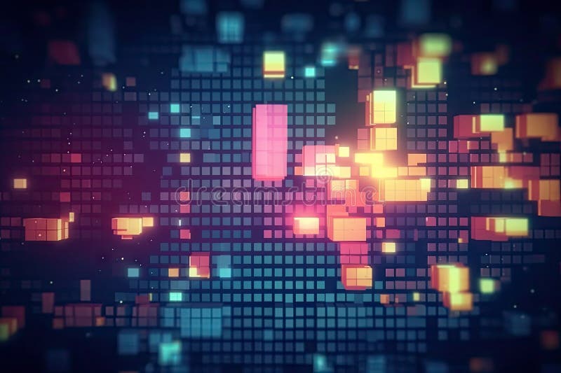 Abstract Gital Background Stylized Old Pixel Illustration, Retro Effect ...