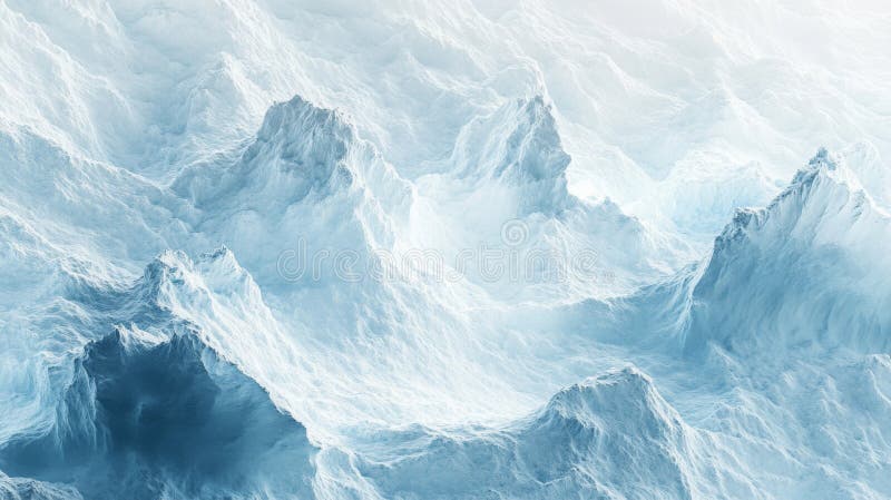 Abstract Glacial Peaks Frozen Landscape White Blue Stock Illustration ...