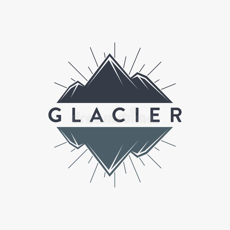 Abstract Glacier Logo Icon with Water Reflected Stock Vector ...