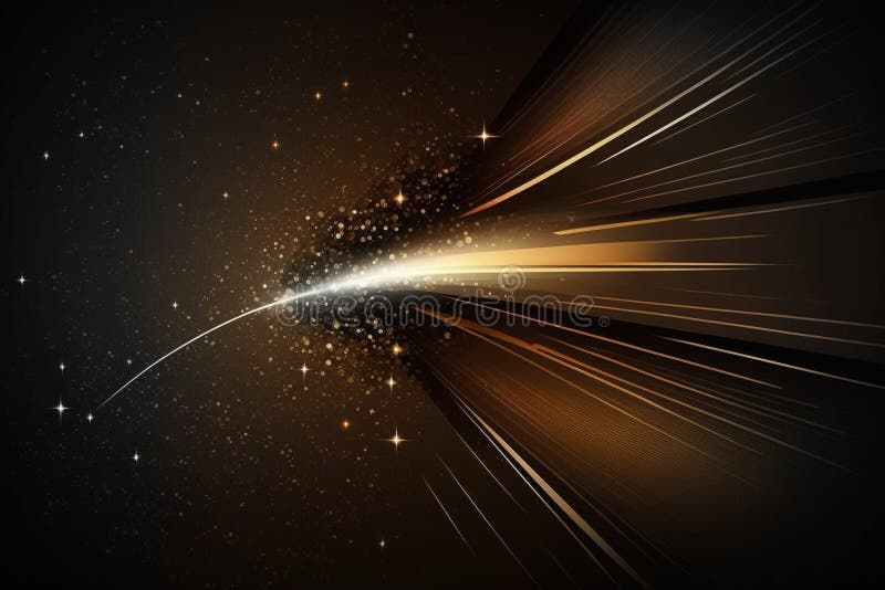 Abstract Glare, Flares and Rays. Falling Meteorite, Asteroid, Comet in ...