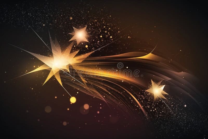 Abstract Glare, Flares and Rays. Falling Meteorite, Asteroid, Comet in ...