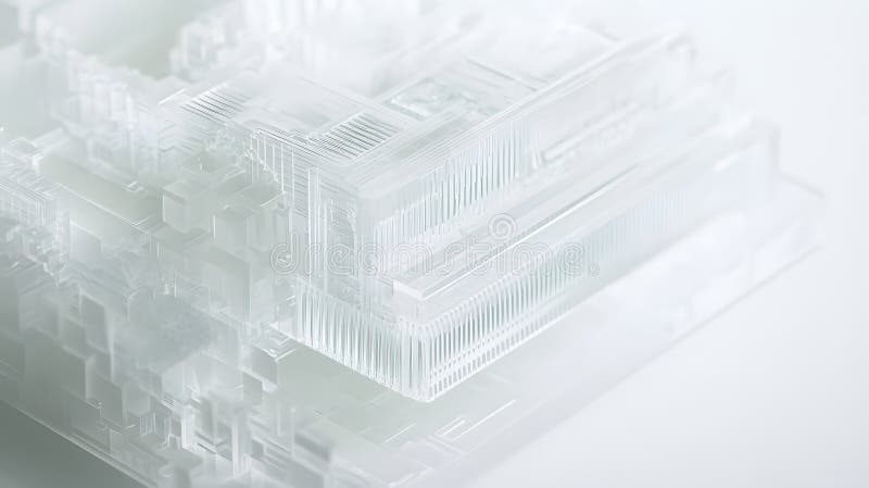 Abstract Glass Architecture Model 3D Render Royalty Free Image Stock ...