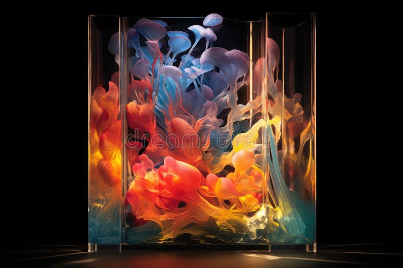 Abstract Glass Art with Backlit Illumination Stock Image - Image of ...