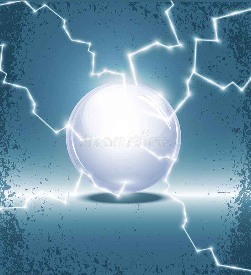 Abstract Glass Ball and Lightning Stock Vector - Illustration of ...