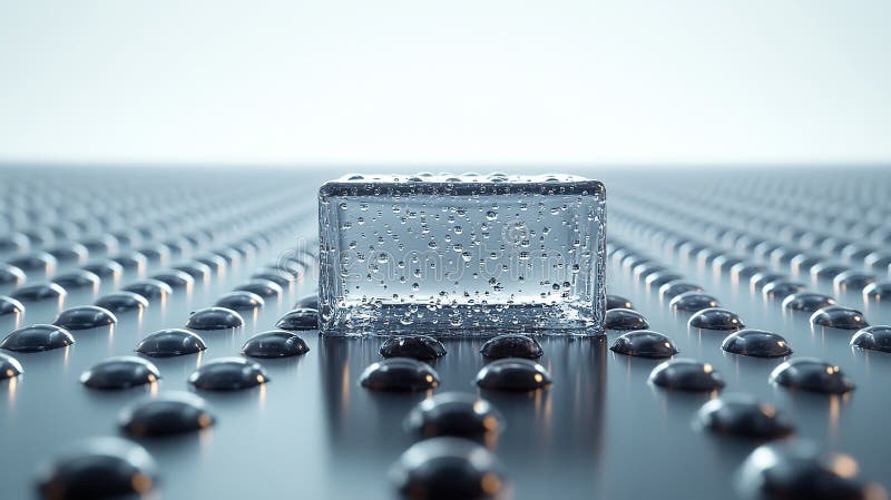 Abstract Glass Block on Textured Surface Stock Illustration ...