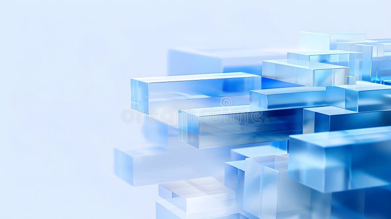 Abstract Glass Blocks with Light Reflection Stock Illustration ...