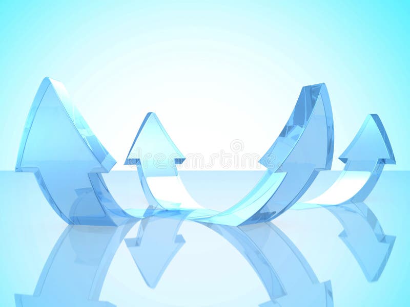 Abstract Glass Blue Rising Arrows Background Stock Illustration ...