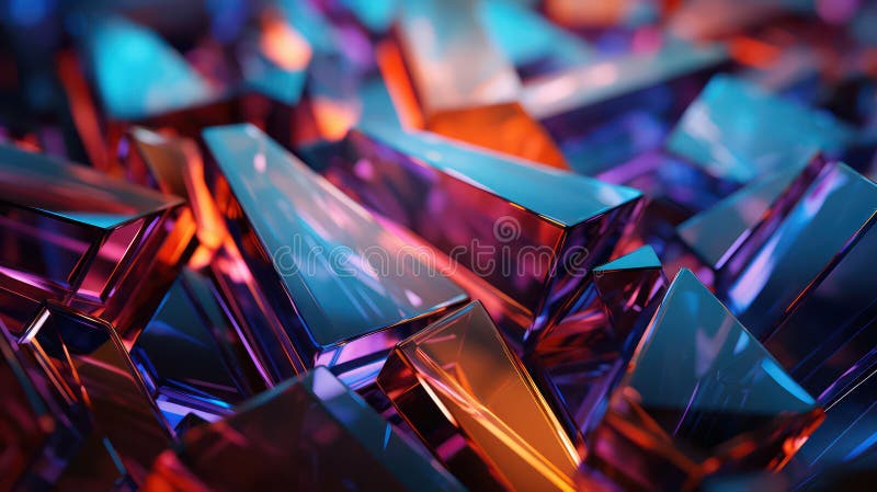 Abstract Glass Composition. 3d Render of Geometric Shapes Made of ...