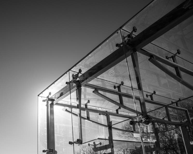 Abstract Glass Cube with a Metal Frame Stock Image - Image of shape ...