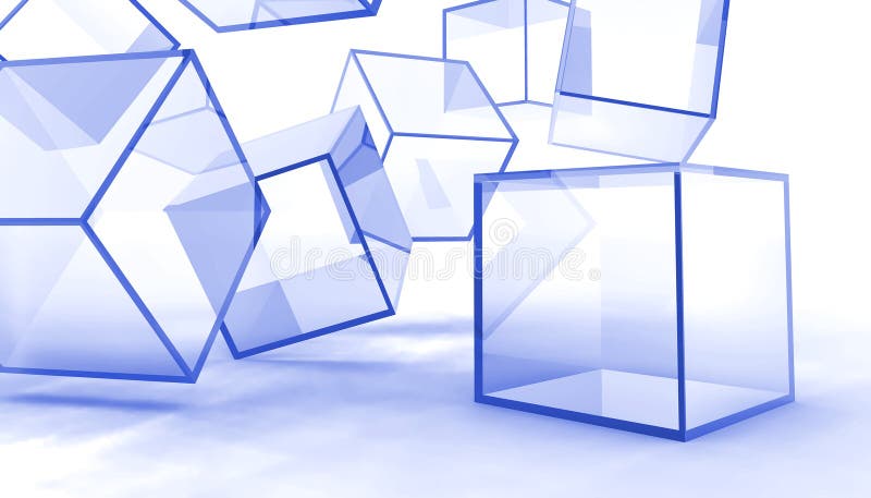 Abstract glass cubes stock illustration. Illustration of isolated - 3673919