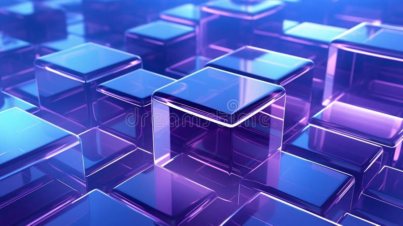 Abstract Glass Cubes Background. Generative Ai Stock Illustration ...