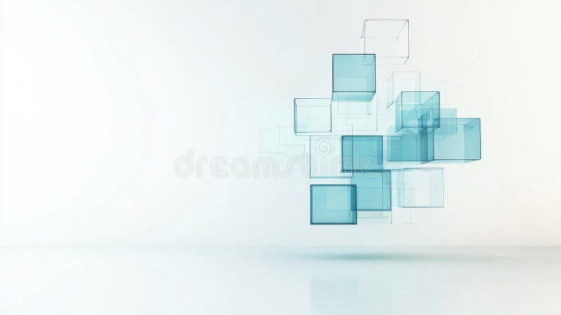 Abstract Glass Cubes in White Space Stock Illustration - Illustration ...
