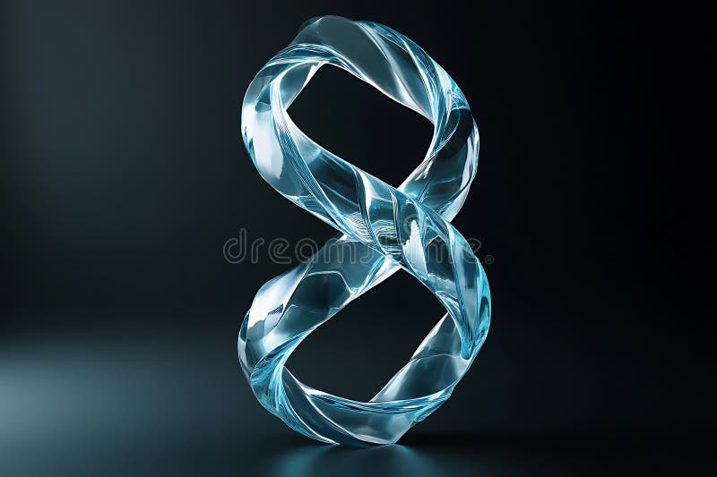 Abstract Glass Figure Eight on Dark Background Stock Illustration ...
