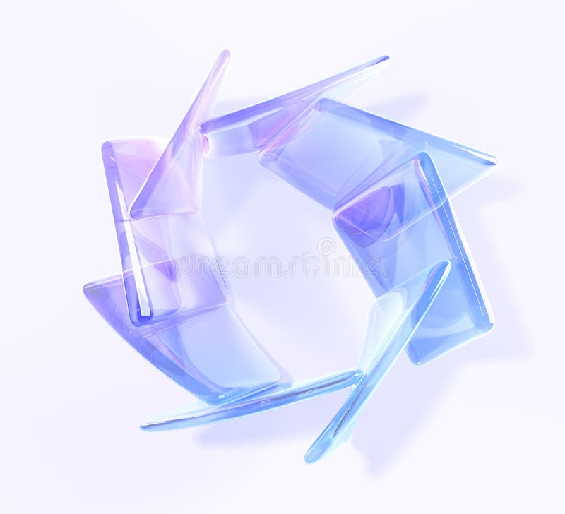 Abstract Glass Geometric Figure Round Shape. Translucent Rainbow Glass ...