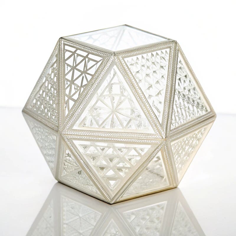 Abstract Glass Geometric Figure in Shape Isolated on White Background ...