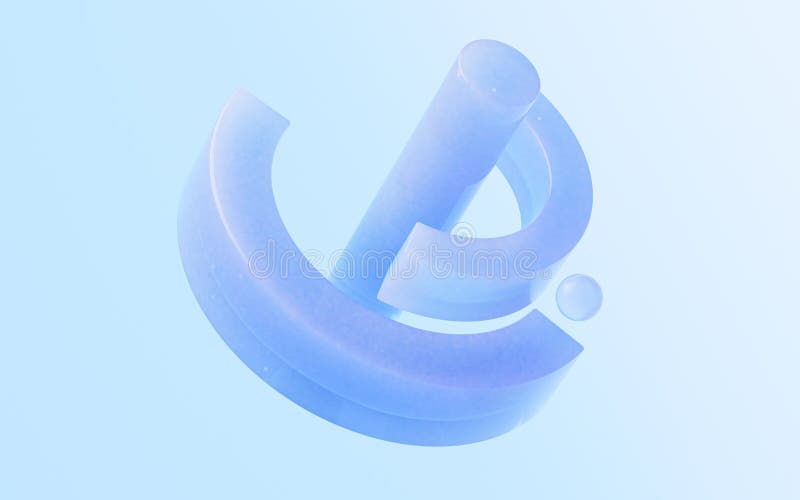 Abstract Glass Geometries, 3d Rendering Stock Illustration ...