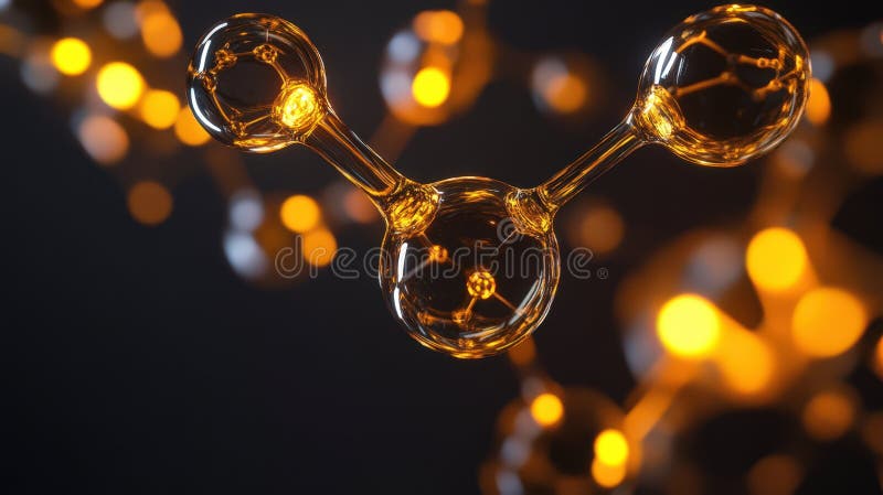Abstract Glass Molecular Structure Illuminated Stock Illustration ...