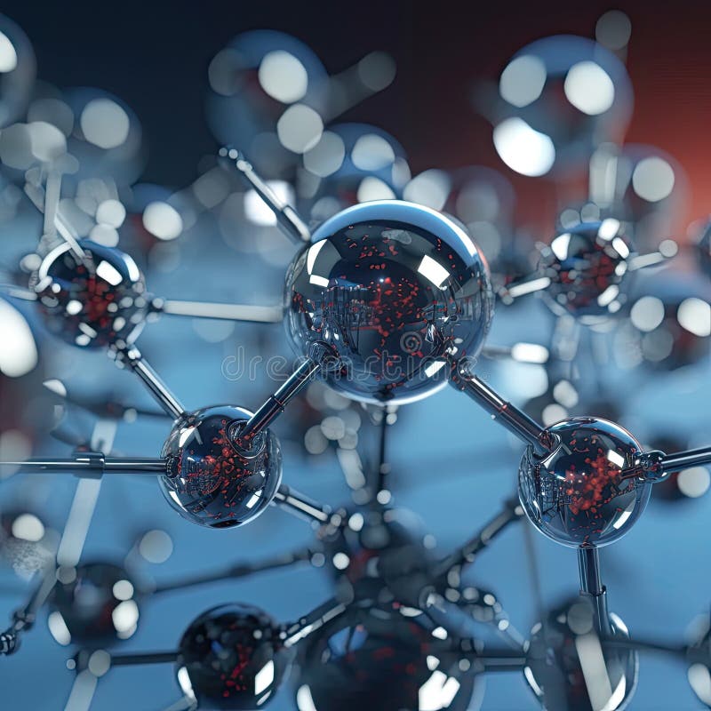 Abstract Glass Molecule Structure, Macro Shot of Liquid or Air,AI ...