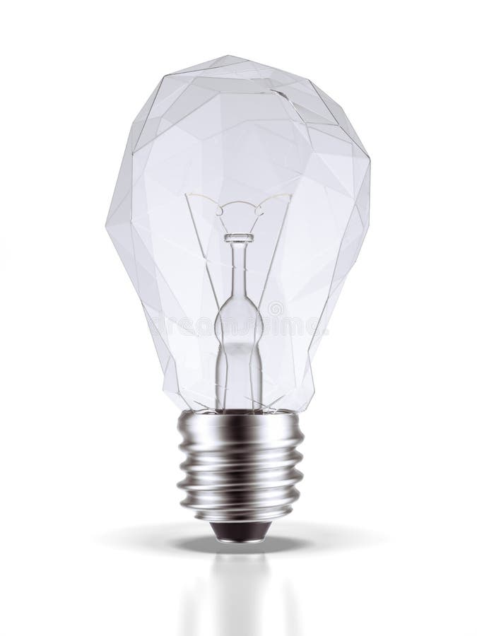 Abstract Glass Origami Light Bulb Stock Illustration - Illustration of ...