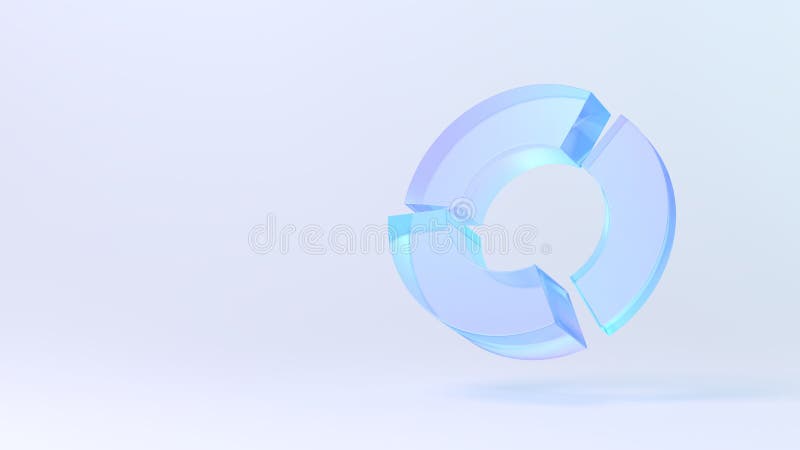 Abstract Glass Pie Chart. Glassmorphism. Blue and Violet. Translucent ...