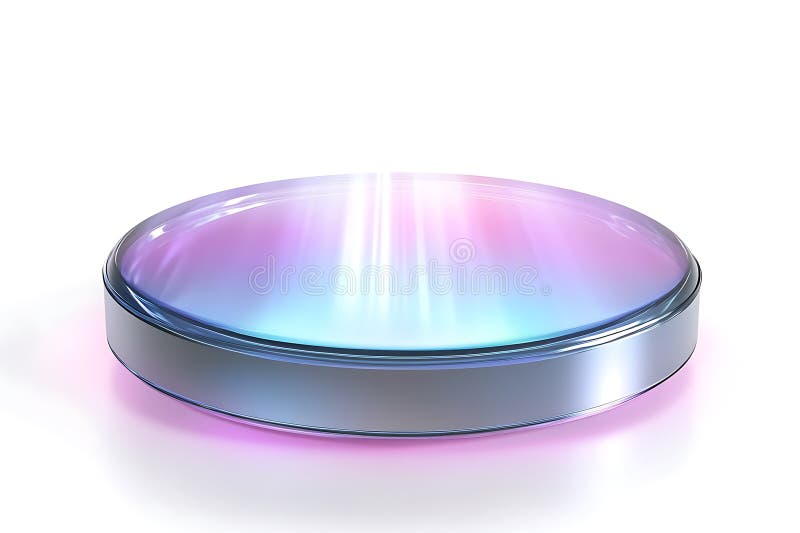 Abstract Glass Platform with Iridescent Glow Stock Illustration ...