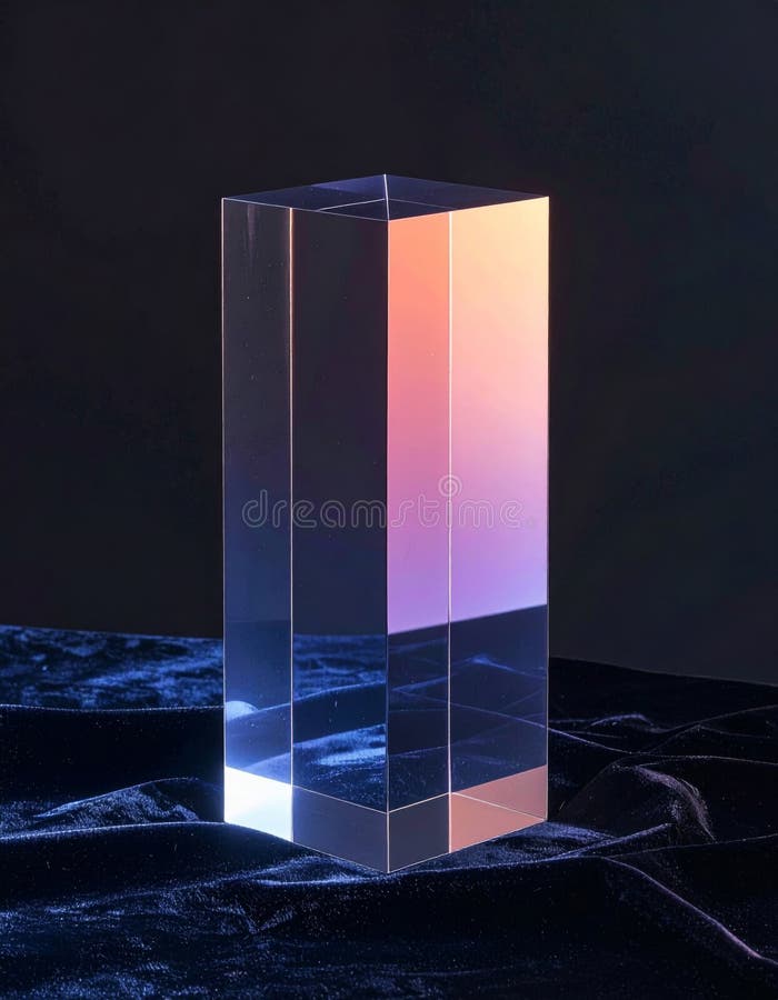 Abstract Glass Prism with Pink and Purple Gradient Stock Illustration ...