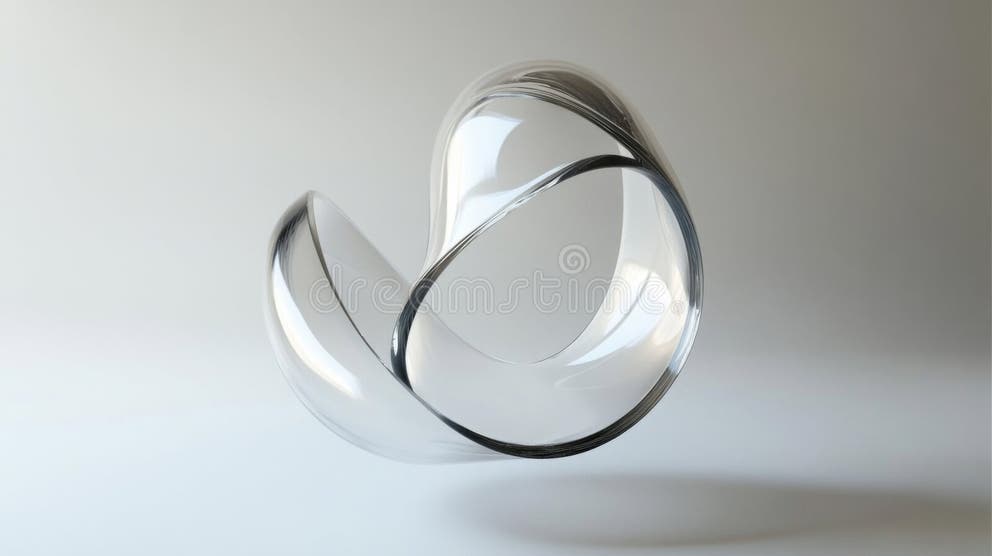 Abstract Glass Sculpture: Transparent Forms and Curves Stock ...