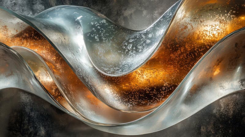 Abstract Glass Sculpture Wave Design Modern Art Stock Illustration ...