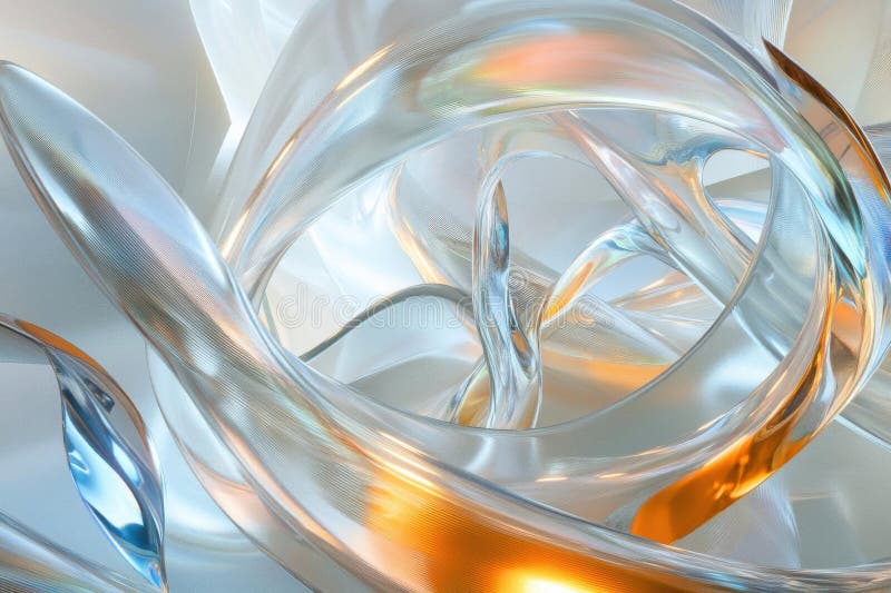 Abstract Glass Sculptures, Swirling Forms Dance in Light, Creating a ...
