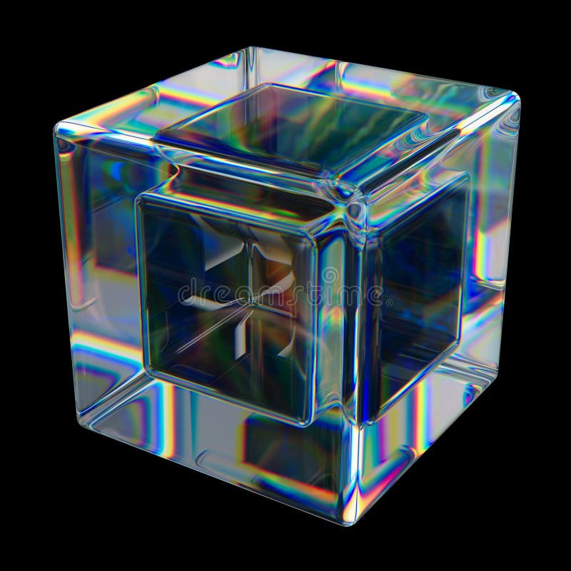 Abstract Glass Shape on Black Background. Stock Illustration ...