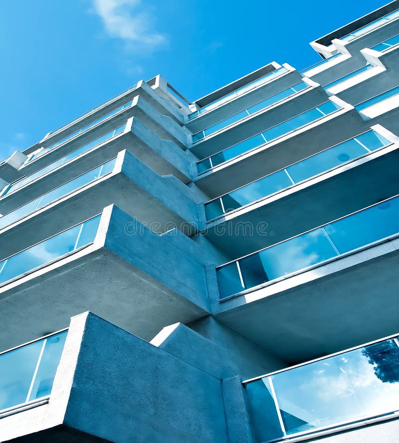 Abstract Glass Side of Building Stock Photo - Image of angle, grid ...