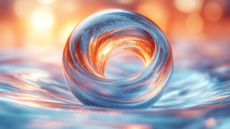 Abstract Glass Sphere with Liquid-Like Flow - Generative AI Stock ...
