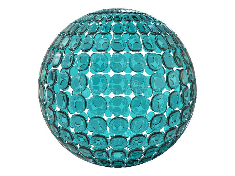 Abstract Glass Sphere Structure 3d Render Stock Illustration ...