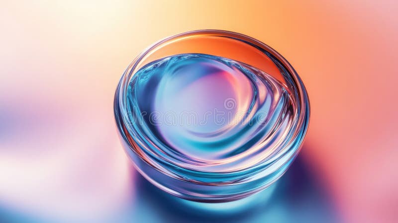 Abstract Glass Sphere in Vivid Colors Illuminated by Radiant Lights ...