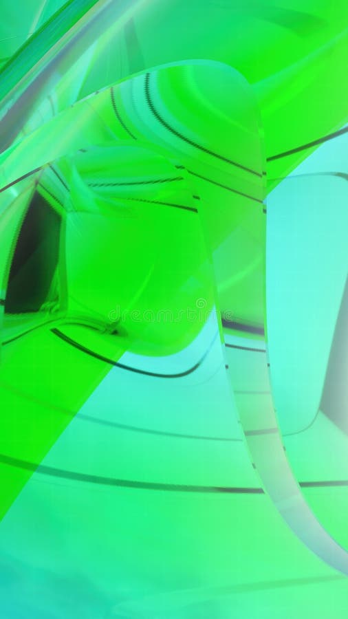 Abstract Glass Waves in Blue and Green. 3D Render Stock Illustration ...