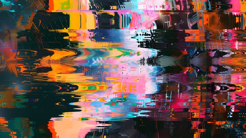 Abstract Glitch Art Background with Fragmented Distortions and Vibrant ...