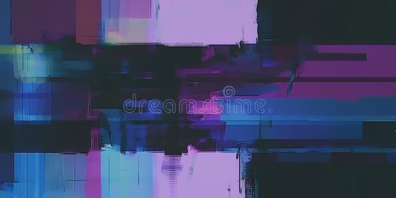 Abstract Glitch Art Background Purple Blue Digital Texture Stock ...