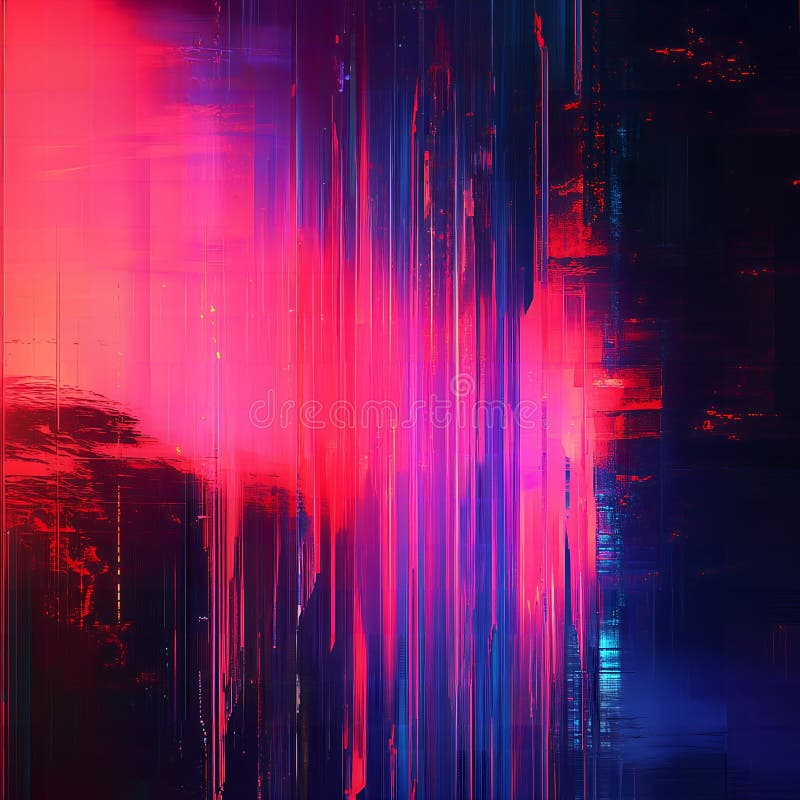 Abstract Glitch Art Background Red Pink Blue Digital Art Wallpaper ...