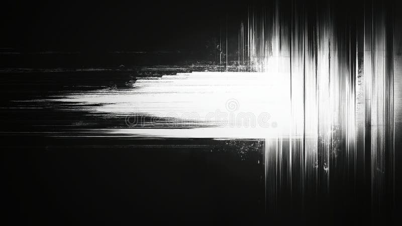 Abstract Glitch Art with Black and White Digital Distortion Stock Photo ...