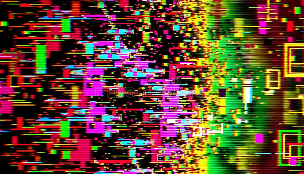 Glitch Art Abstract Colorful, Digital Distortion Effect, Stock Photo ...