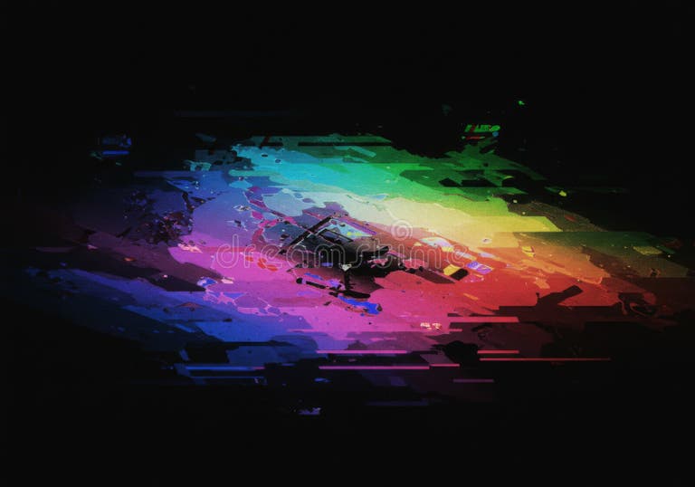 Abstract Glitch Art Rainbow Pixel Distortion Stock Illustration ...