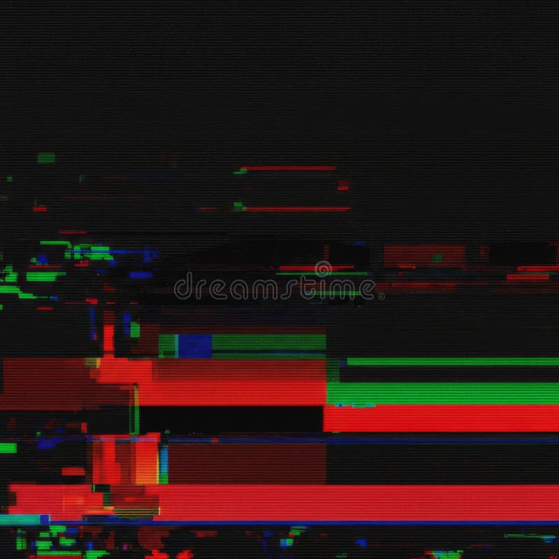 Abstract Glitch Art with Red Green Blue Pixels Stock Illustration ...