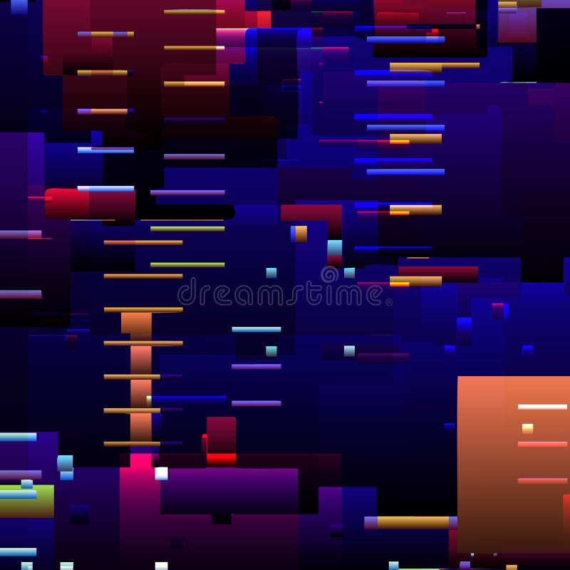 Abstract Glitch Background With Colorful Pixel Error Lines And Graphic ...