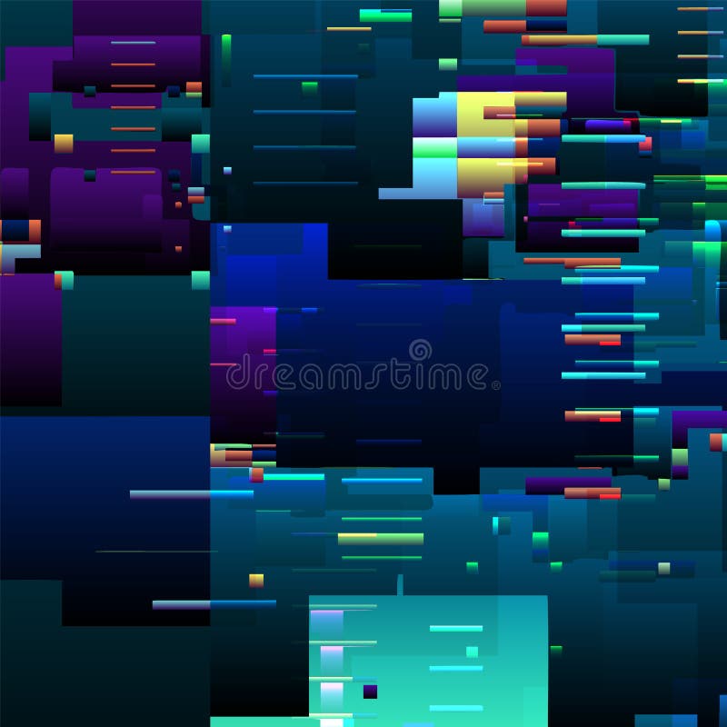 Abstract Glitch Background with Colorful Pixel Error Lines and Graphic ...