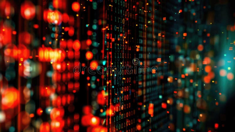 Abstract of Glitch with Digital Pixel Effect Scatter Around Background ...