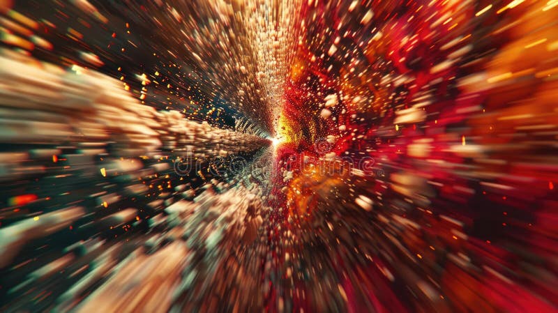 Abstract of Glitch with Digital Pixel Effect Scatter Around Background ...